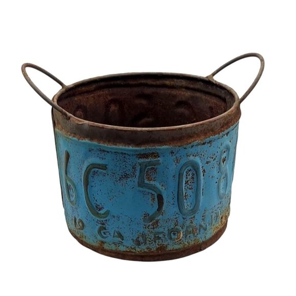 Vintage | Accents | Vintage Rustic Twosided License Plate Bucket ...